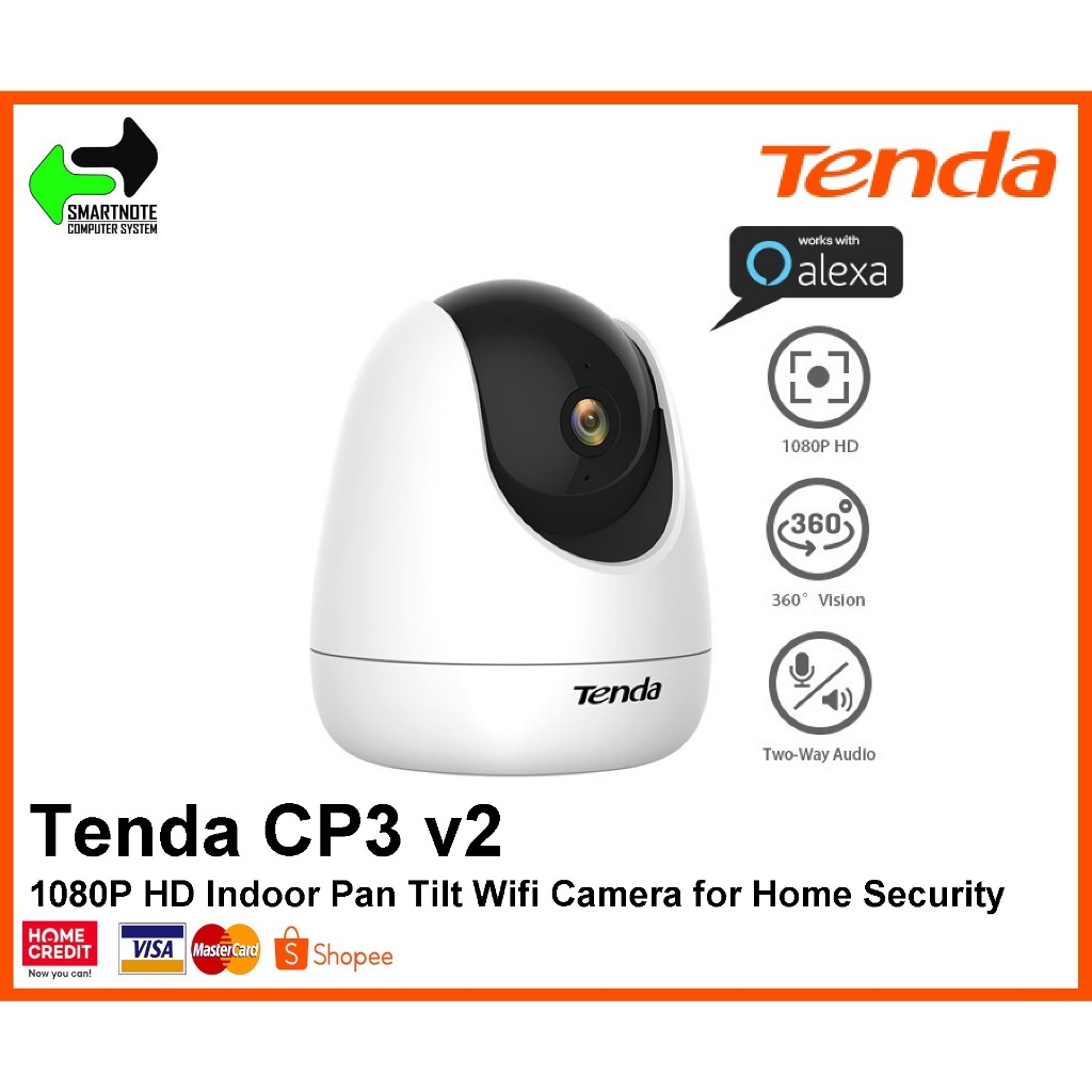 Tenda CP3 v2 1080P HD Indoor Pan Tilt Wifi Camera for Home Security ...