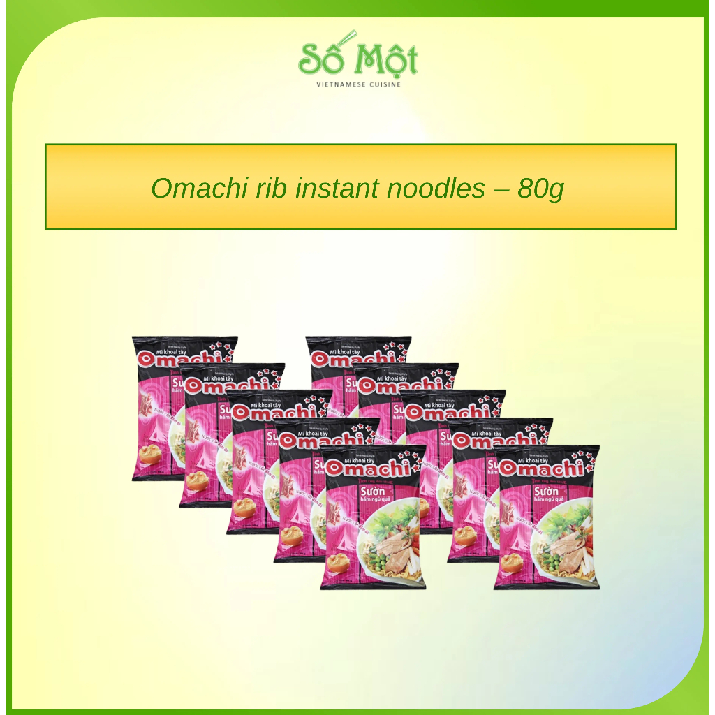10 PACKS - Imported Vietnamese Goods Omachi rib instant noodles – 80g ...