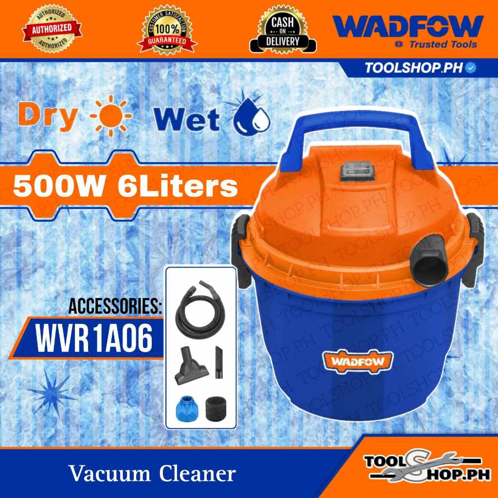 Wadfow Wet & Dry Vacuum Cleaner 500W 6L Capacity Household Floor Cleaning Tools WVR1A06 | Shopee ...