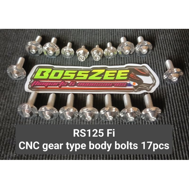 RS125Fi CNC gear type body bolts 17pcs (sold as set) | Shopee Philippines