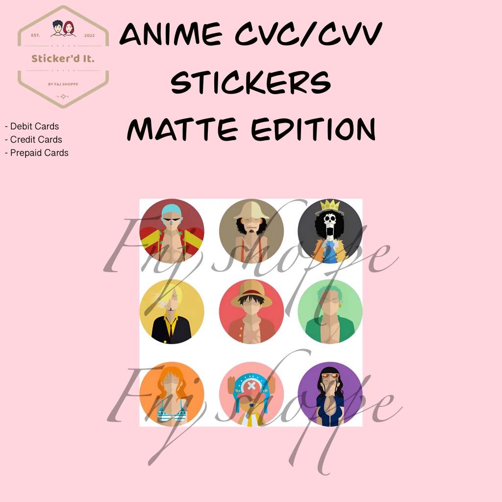 Anime CVV/CVC Stickers - Matte Edition (Anti-Theft Stickers for ATM and ...