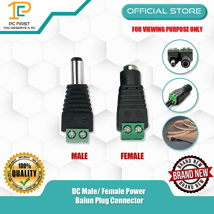 DC Male/ Female Power Balun Plug Connector | Shopee Philippines