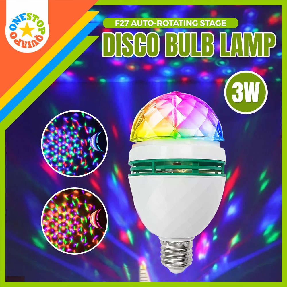 OSQ Disco Bulb Lamp Auto Rotating Stage Dancing Light E27 | Shopee ...