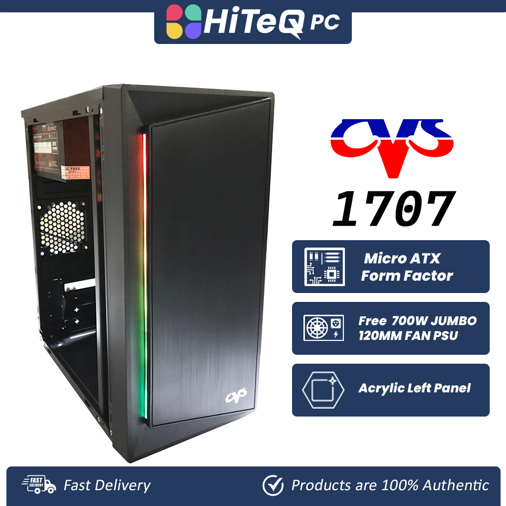 HiteqPC | CVS 1707 RGB PC CASE WITH 700W PSU JUMBO 120MM FAN / ACRYLIC ...