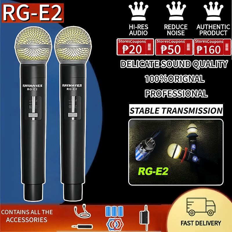 RG-E2 LED Wireless Microphone original chargeable microphone wireless ...