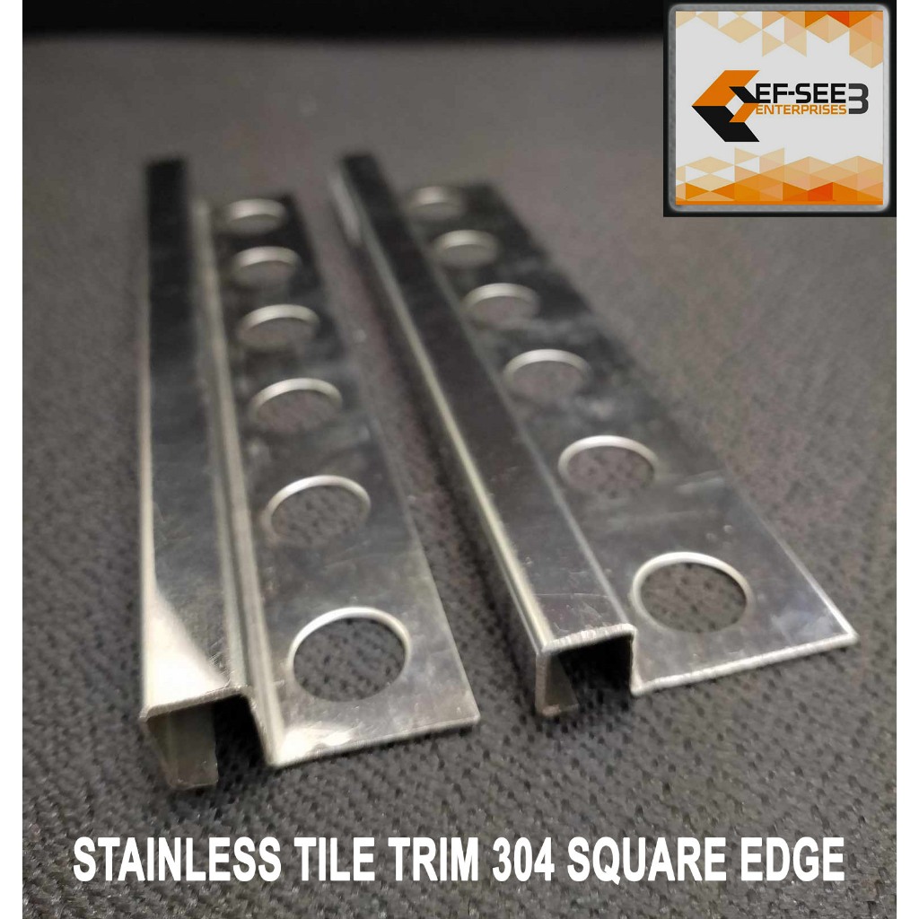 STAINLESS 304 TILE TRIM Round Edge and Square Edge | Shopee Philippines