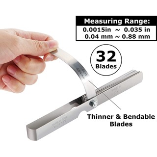 32pcs Stainless Steel Feeler Gauge 0.04mm-0.88mm Metric Thickness Gage Set For Gap Measurment ...