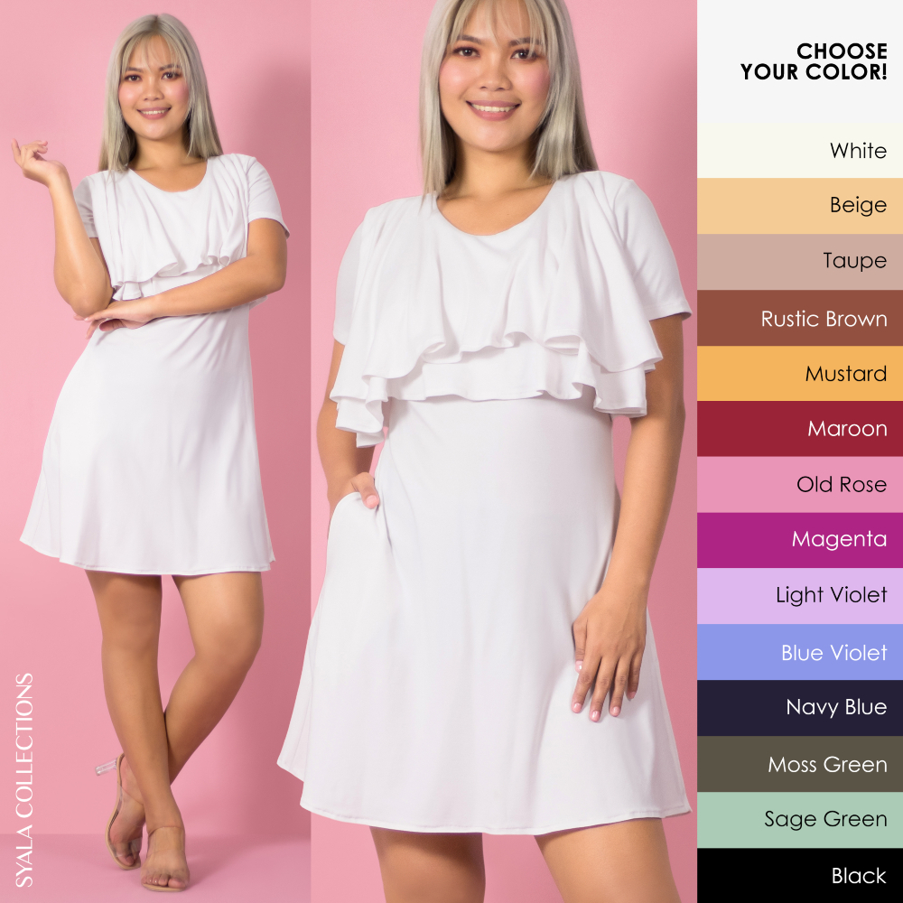 Double Layer Flowy Front Casual Plus Summer Sunday OOTD Plain White ...