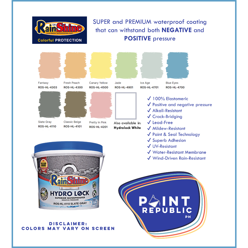 Rain or Shine HYDRO LOCK Extreme Waterproofing Paint (Ready Mixed ...