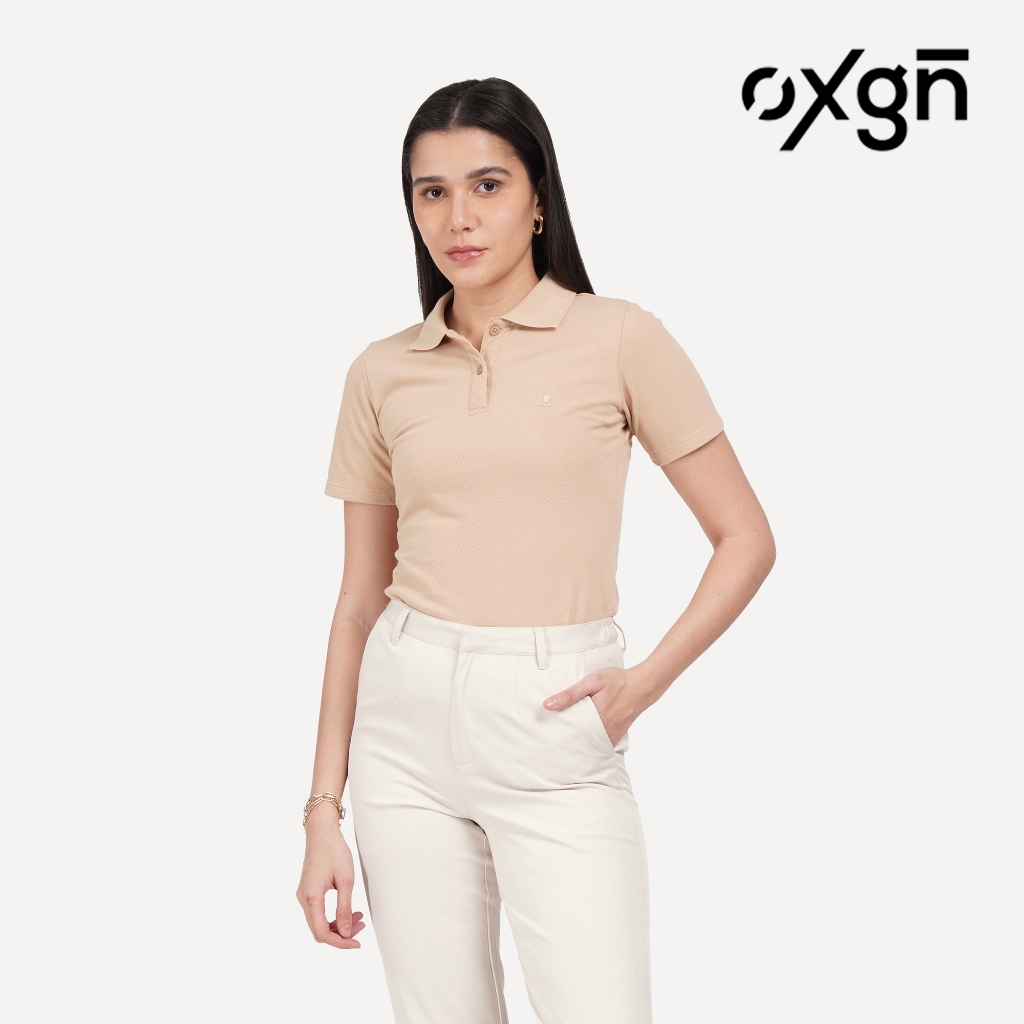 OXGN Generations Pique Polo For Women (Khaki/Caramel) | Shopee Philippines