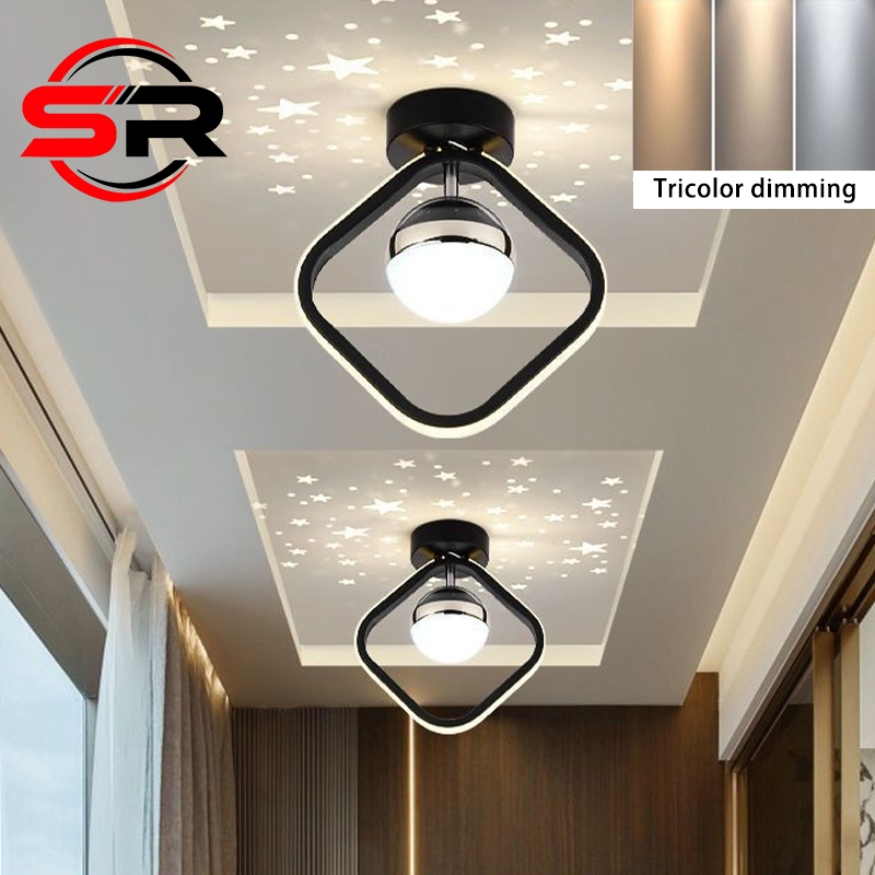 LED Ceiling Light Nordic Modern Tricolor Star Projection Chandelier for ...