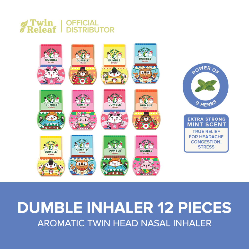Dumble Double Head Inhaler x12 [Nasal Relief, Menthol, Headache] (Twin ...