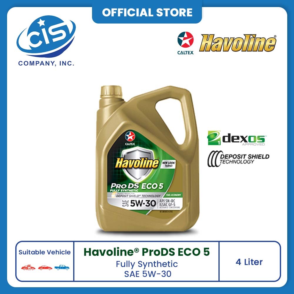 Havoline® Pro DS™ Fully Synthetic ECO 5 SAE 5W-30 4 Liters | Shopee ...