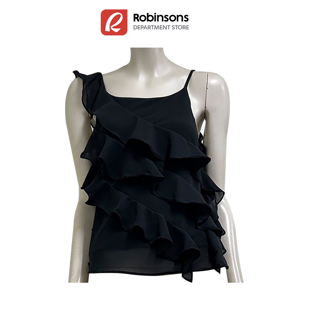 Liberte Ruffled Top (Black) | Shopee Philippines