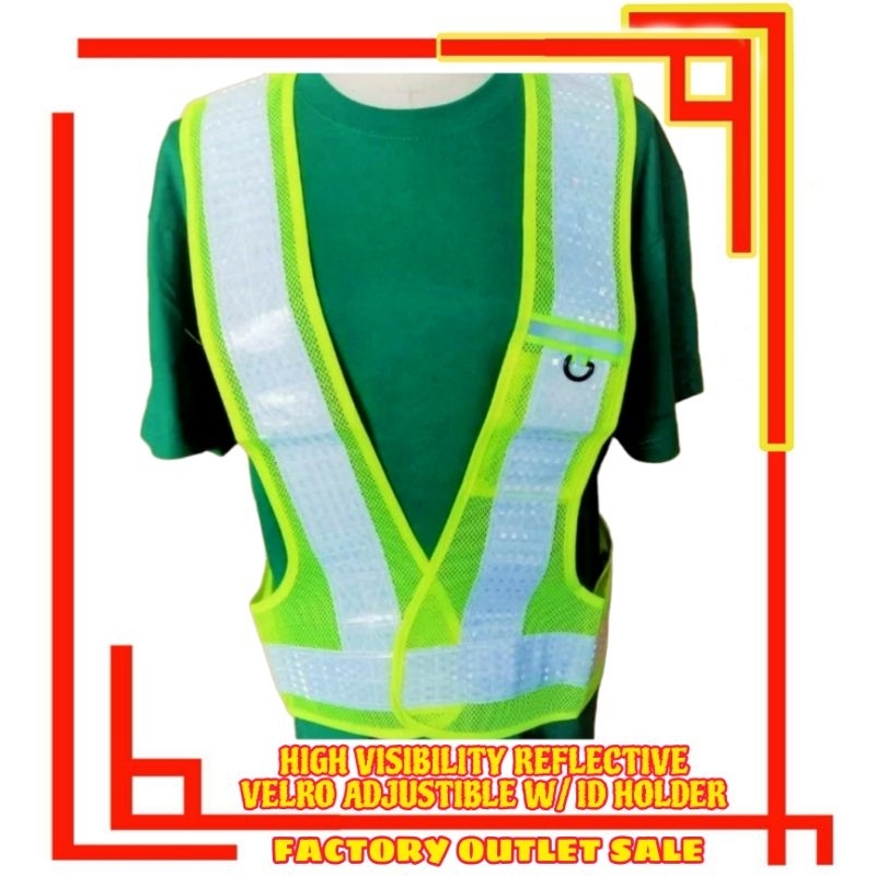 High visibility Reflective Safety Net Vest Multi Velcro Adjustable with ...