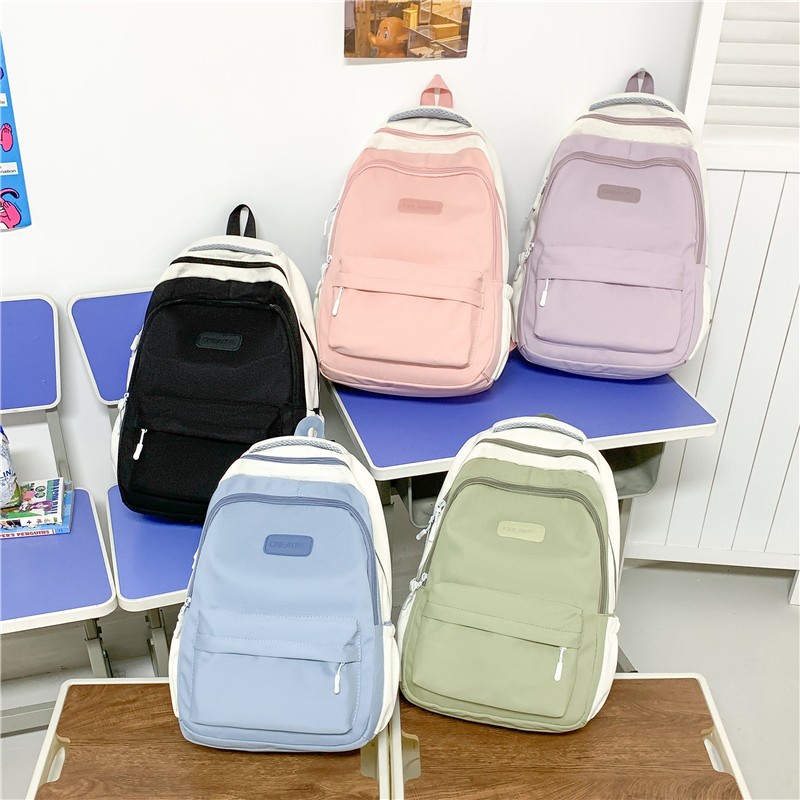 Spacious Two-Tone Fashion Backpack with Durable Nylon and Unisex Style ...