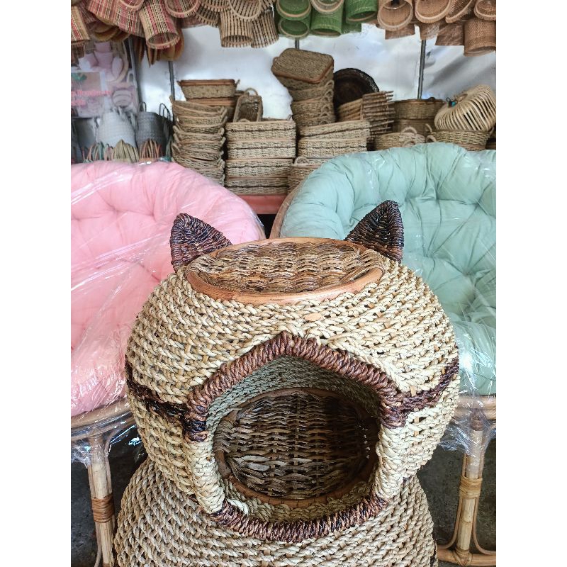 RATTAN MINI Cat hOUSE(18x13) | Shopee Philippines