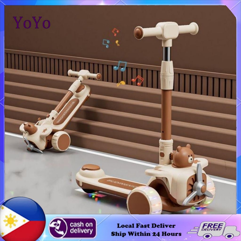 YOYO Newest 3 in 1 foldable kids kick child toy balance bike scooter 3 ...