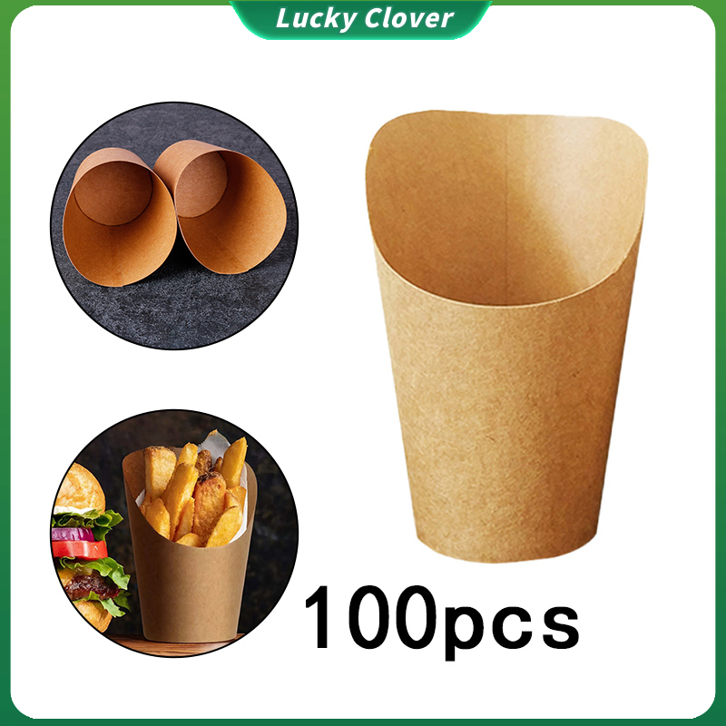 100Pcs Disposable French Fries Paper Cup Baking Egg Waffle Cup Food ...