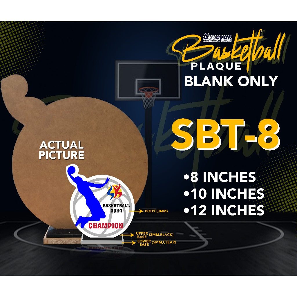 ACRYLIC BASKETBALL PLAQUE (BLANK ONLY) | Shopee Philippines