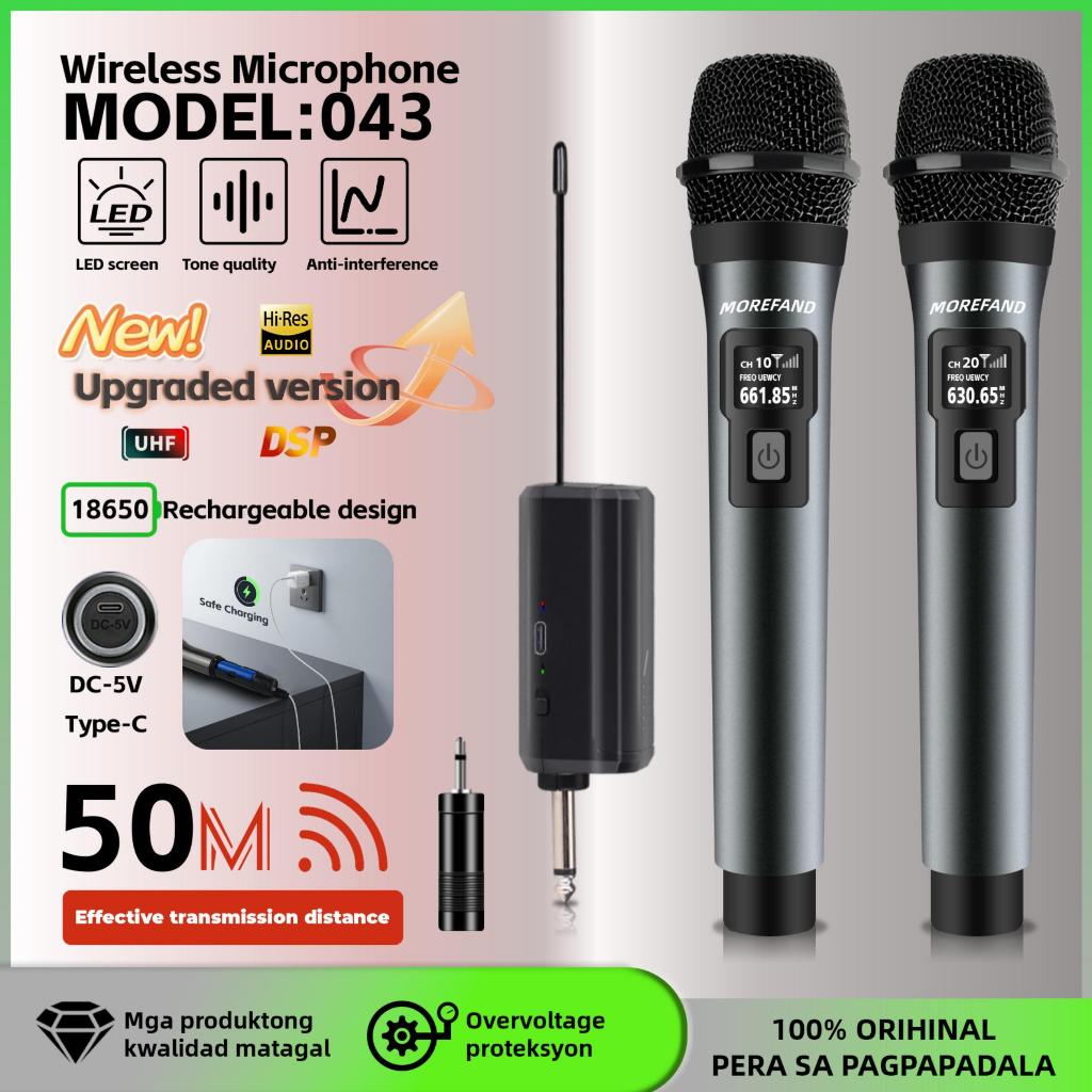 MOR-108 Professional Wireless Microphone Handheld Rechargeable Dynamic ...