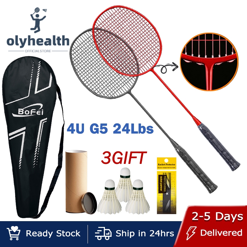 4U G5 24lbs Badminton Racket Original Training Single Carbon Light ...