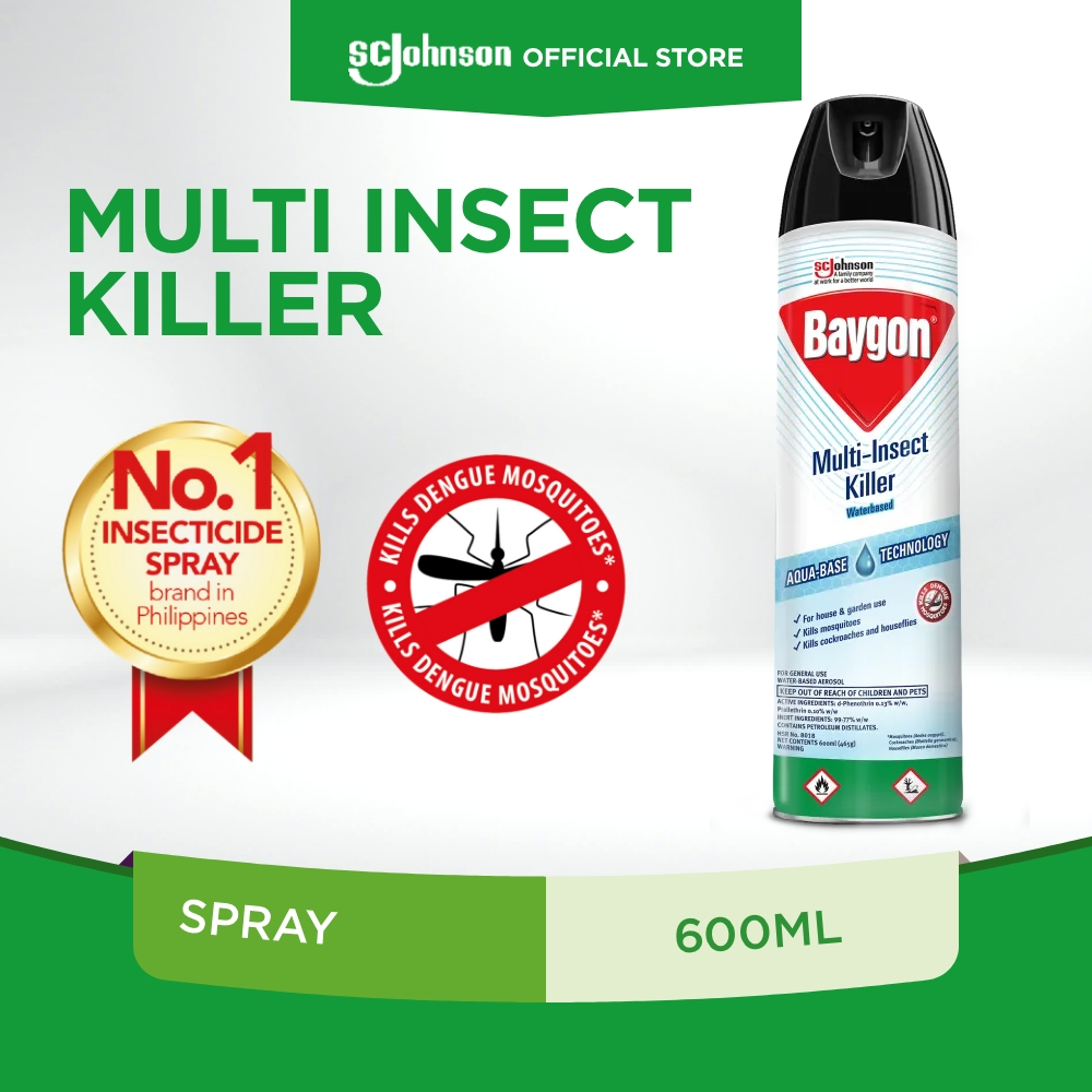Baygon Multi Insect Killer Water-Based - 600 ml | Shopee Philippines