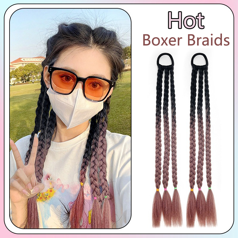 YFGHA-1850 Pony Tail Wig Cute Cool Girl Braids Boxer Style Wig ...