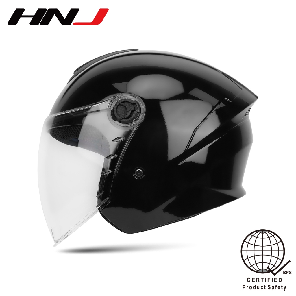 HNJ A4-005-A half face helmet motorcycle Single sun visor classic ...