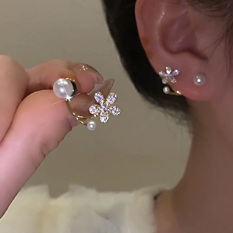 Pearl Zircon Elegant Earrings for Women Tulps Earring Hypoallergenic ...