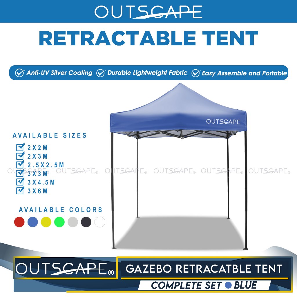 Outscape Tent 3x3 Meters Heavy Duty Retractable Complete Set | Shopee ...
