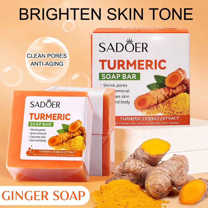 Ginger soap oil control face wash bath soap refreshing turmeric ...