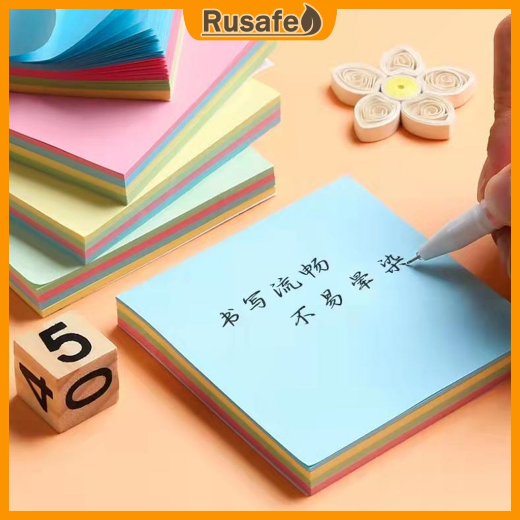 100 Sheets/Packet Of Sticky Notes Square Mixed Color Record Label ...