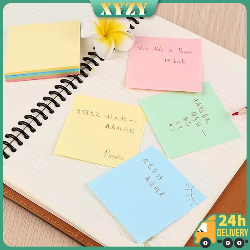 Square Mixed Color Record Label Sticker High Adhesive Sticky Notes 100 ...