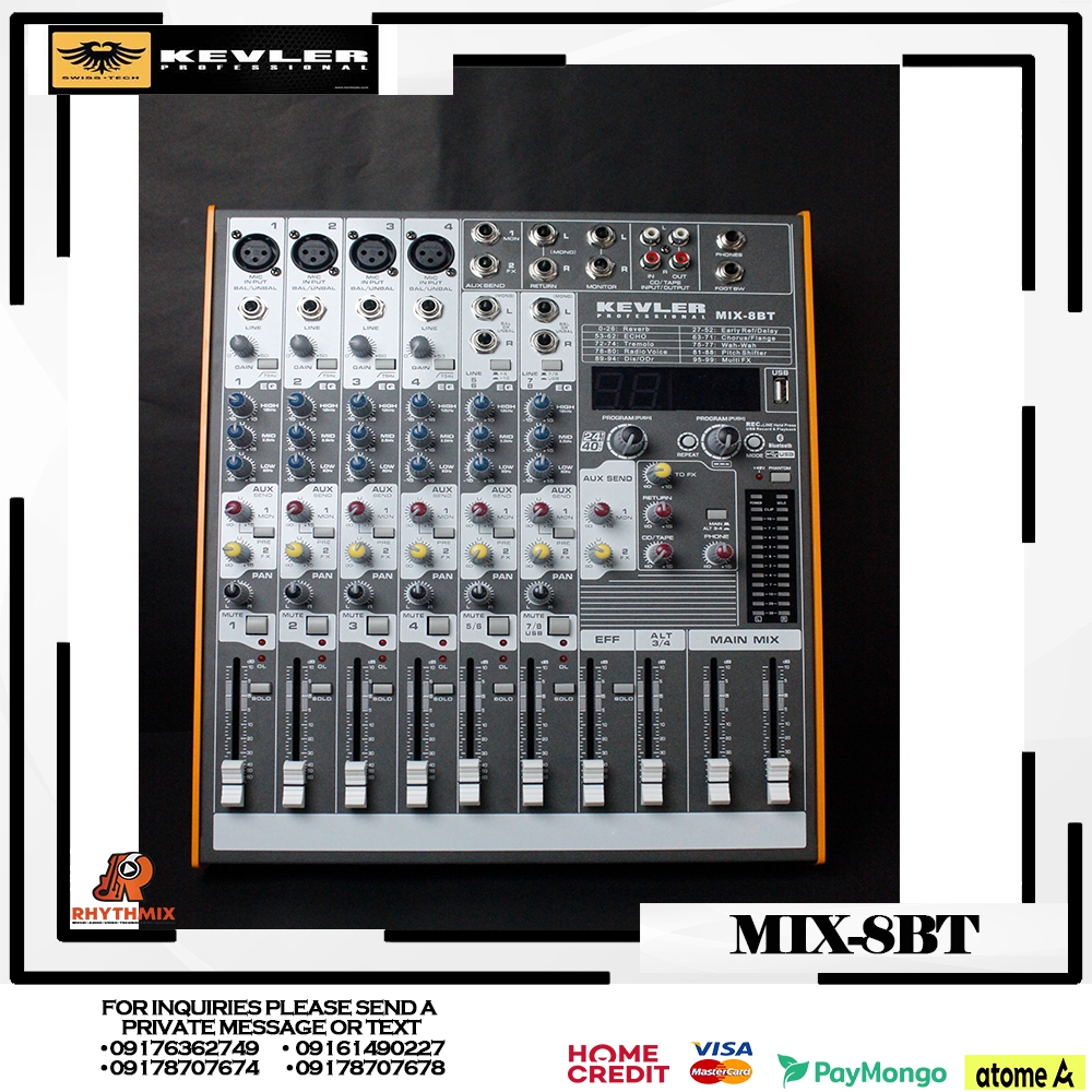 Kevler MIX-8BT 8 Channels Compact Mixer | Shopee Philippines