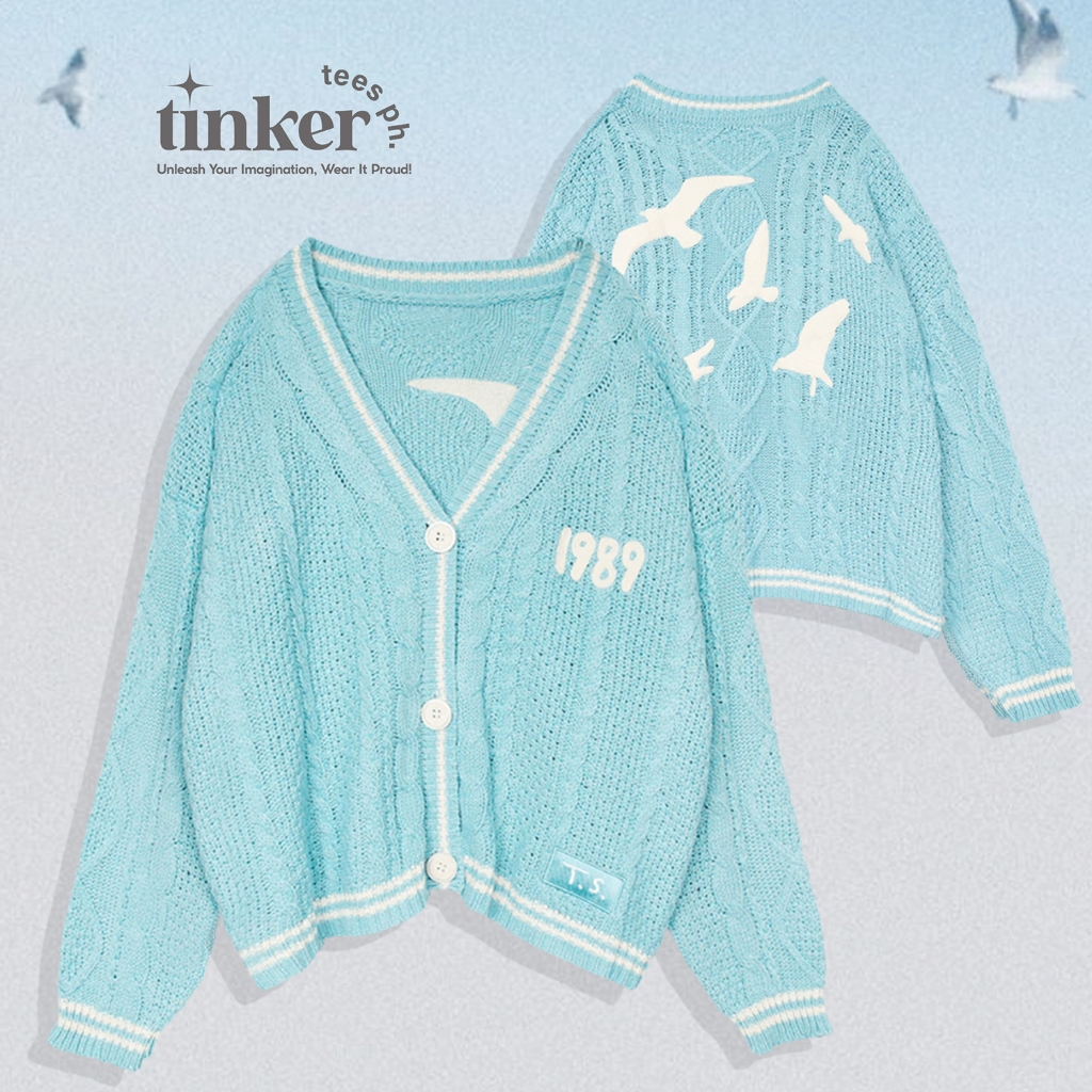 Taylor Swift 1989 Blue Cardigan Cute Knitted Sweater Ready Stock ...