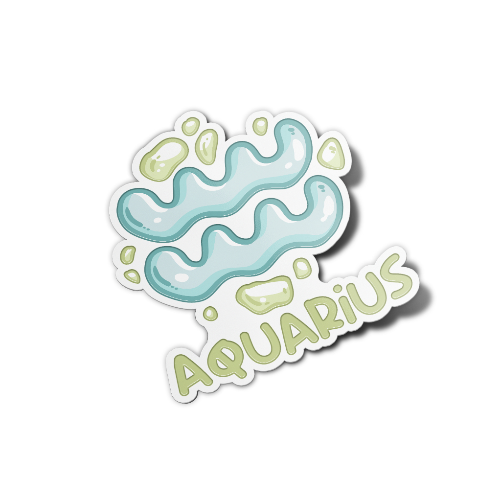 Aquarius Constellation Bubble Zodiac Sign Textured Vinyl Stickers ...