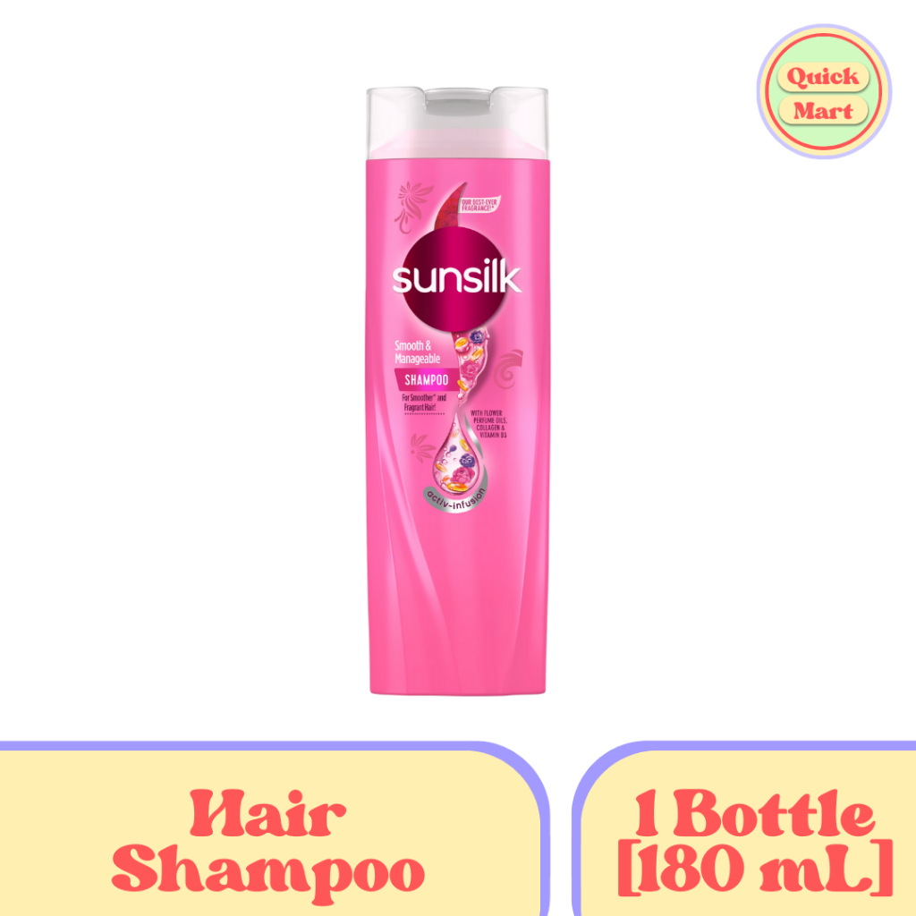 Sunsilk Smooth & Manageable Hair Shampoo 180mL (1 Bottle) | Shopee ...