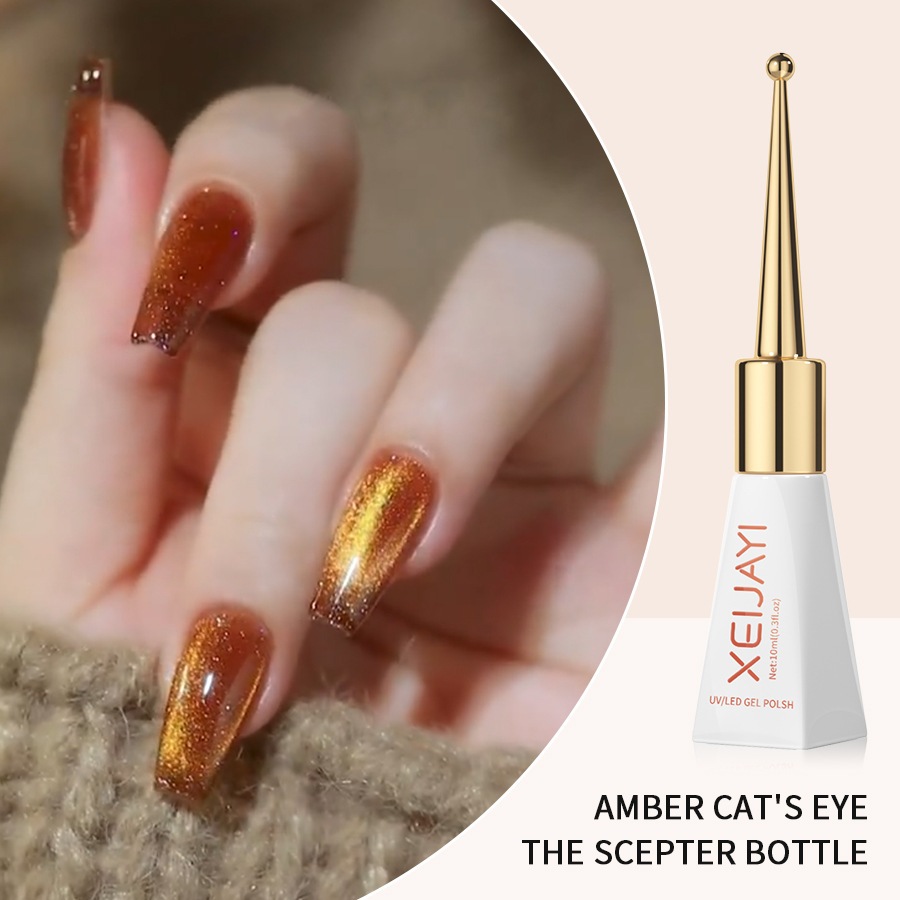 Amber Cat‘s eye Gel Polish Magnetic 10ml Long Last Nail Art UV Soak Off ...