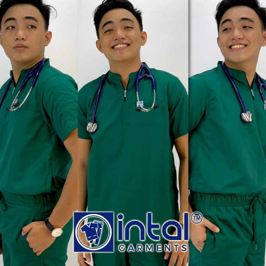 INTAL SCRUBSUIT 028 Elite MAPAGMALASAKIT Zip-Up Chino Collar Cargo 6Pocket Unisex Quality Scrubs ...