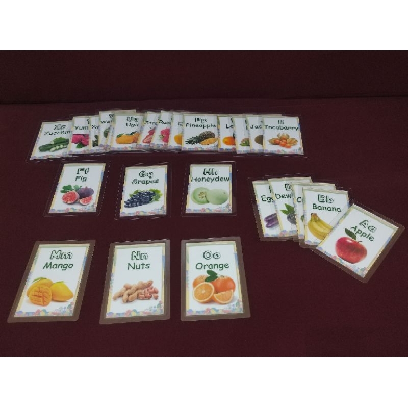 Educational Laminated Flash Cards FOR KIDS - 11cm x 16cm Alphabetical ...