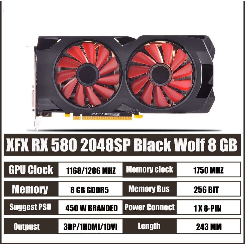 RX580 SERIES USED GPU RX 580 2048SP 2304SP OC ASUS ROG STRIX RX580 ...