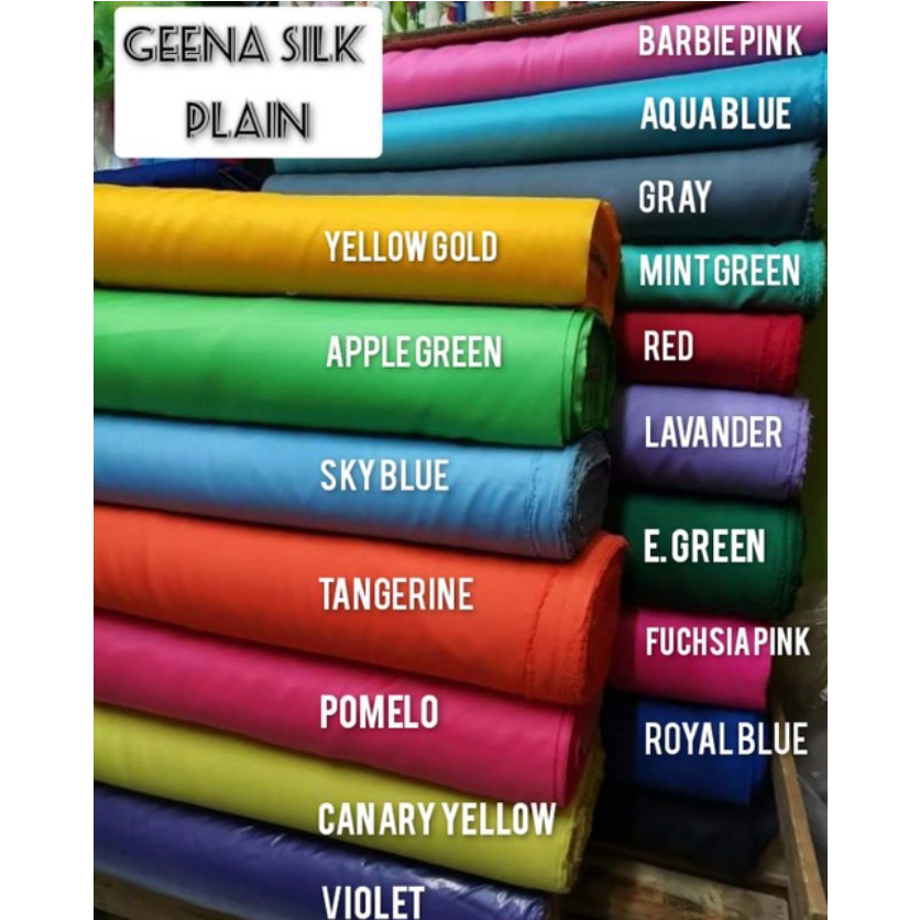 PREMIUM GEENA / PONGEE / GEENA SILK ASSORTED COLOR 60"WIDTH TELA/FABRIC ...