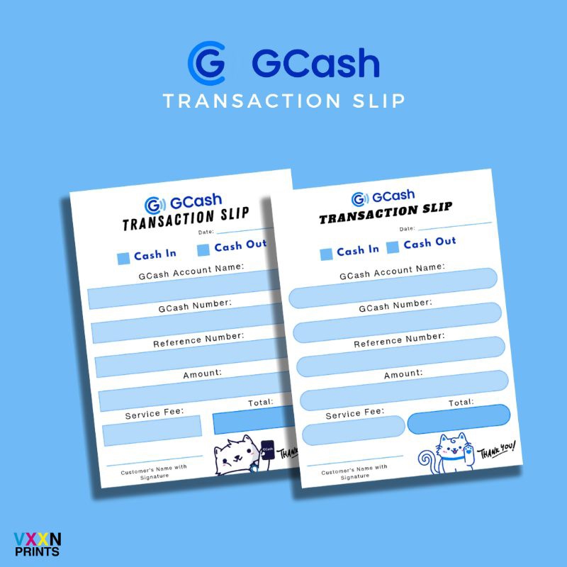 GCash Transaction Slip | Transaction Form | VXXN Prints | Shopee ...