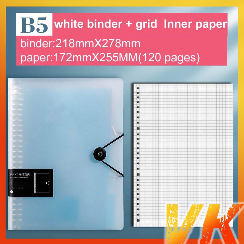 VK A5/B5 Loose-Leaf Refillable Binder Notebook and Refill Office ...