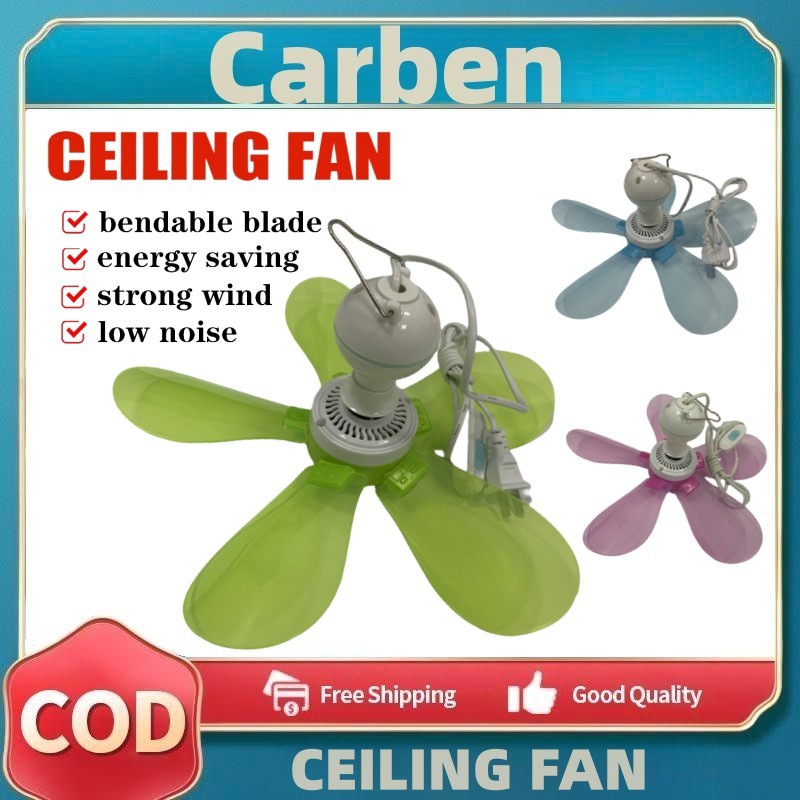 Portable Easy Hang 5 Blades Hanging Mini Ceiling Fan Soft Blades ...