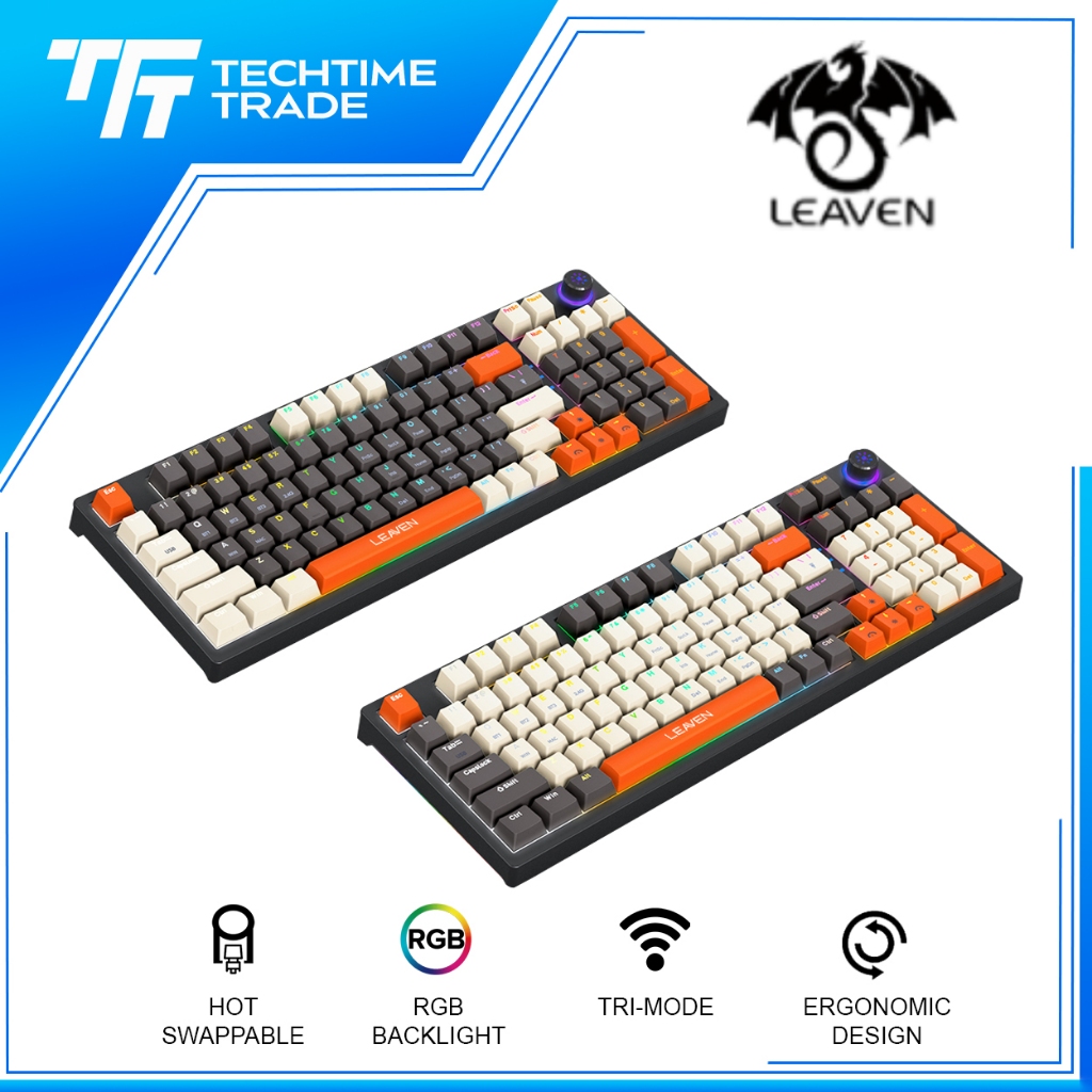 Leaven H96 Tri-Mode 96-Key RGB Backlight Wireless Mechanical Hot-Swappable Keyboard | Shopee ...