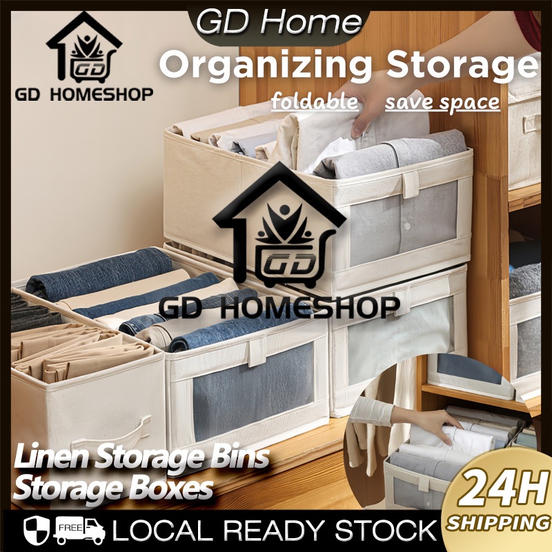 GD Linen Storage Bins Storage Boxes Containers For Organizing Clothing Closet Organizers and ...