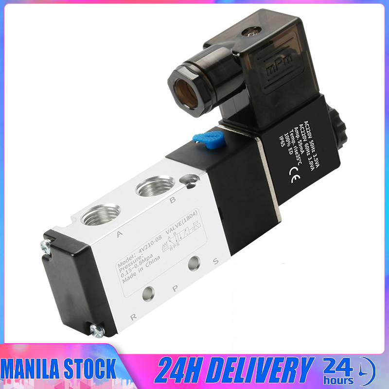 4v210-08 1/4 5 Way 2 Position Port Pneumatic Control Solenoid Valve ...