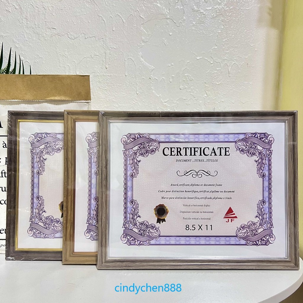 A4/8.5x11/8x12/8.5x13 PVC wooden color CERTIFICATE FRAME A4 Photo frame ...